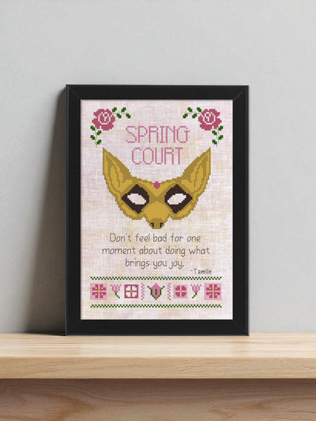 Spring Court Cross Stitch Pattern – Forbidden Fiber Co